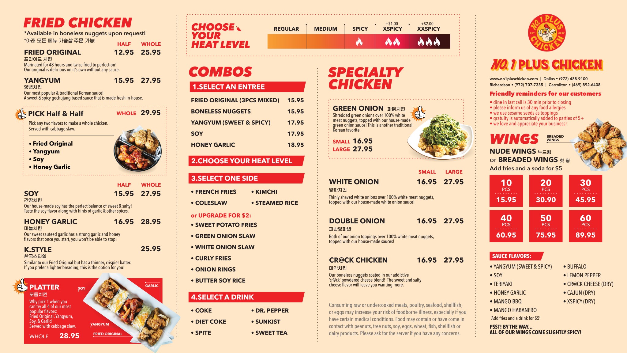 Menu – No.1 Plus Chicken
